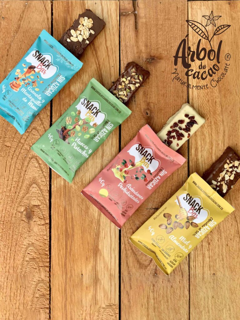 Snacks de chocolate saludables sin azúcar Pack x 8 | Árbol de Cacao